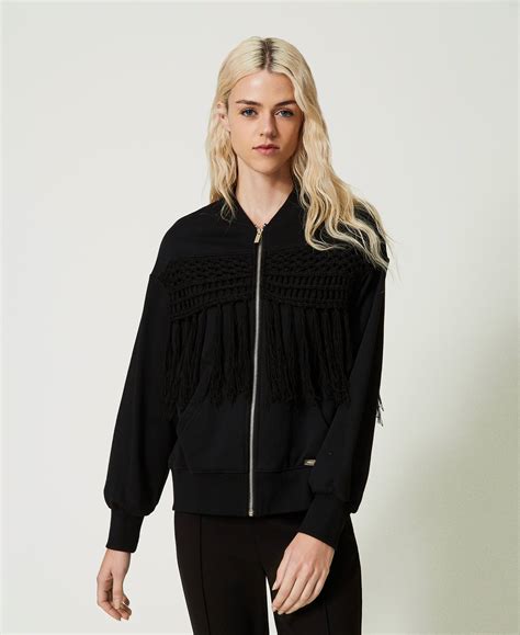 Бомбер с бахромой 232li2vaa Twinset — купить в интернет магазине бренда женской одежды Твинсет