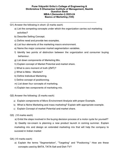 Bom Qp Pdf Marketing Market Segmentation