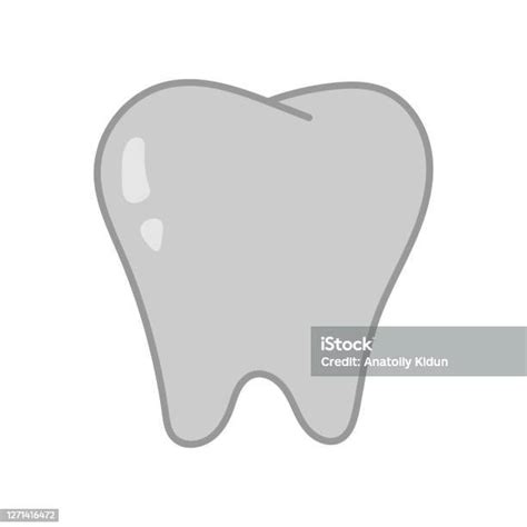 흰색 배경에 고립 된 트렌디 한 플랫 스타일의 치아 아이콘 웹 사이트 디자인 로고 앱 Ui에 대한 치과 기호입니다 벡터 일러스트레이션 Eps10 개념에 대한 스톡 벡터 아트