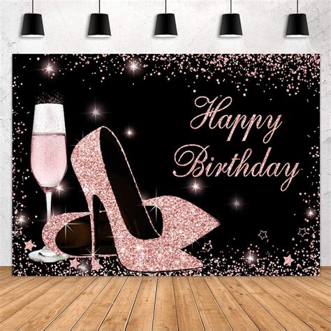 Sensfun Glitter Rose Gold Birthday Backdrop Sparkle Sequin