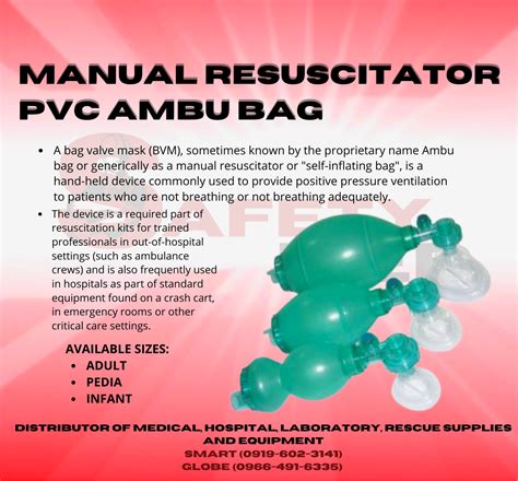 AMBU BAG PVC MANUAL RESUSCITATOR ADULT PEDIA INFANT Lazada PH