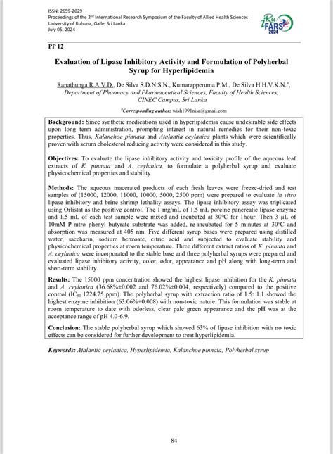 Vimukthi Deshan On Linkedin My Second Abstract Publication On