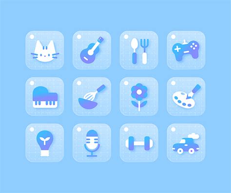 유토이미지 블루 그라데이션 아이콘 라이프스타일 11