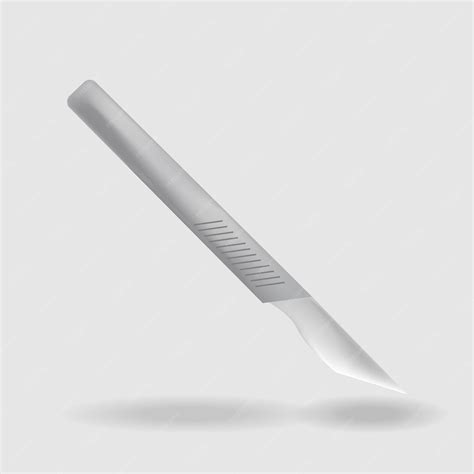 회색 배경에 3d 스타일로 그려진 스칼펠 ⁇ 터 일러스트레이션 프리미엄 벡터