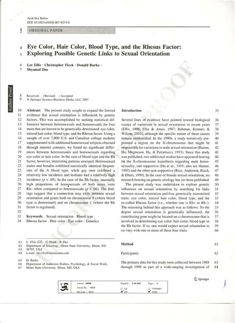 PDF Eye Color Hair Color Blood Type And The Rhesus Factor Exploring Possible Genetic Links