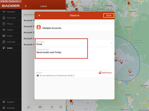how to use badger maps bulk check in check in feature ipad badger maps