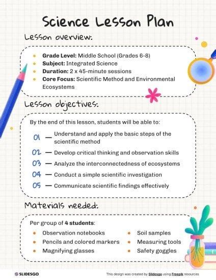 Science Lesson Plan Template