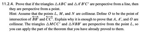 Solved Prove That If The Triangles AABC And AA B C Chegg
