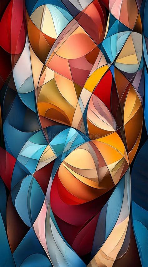 Dynamic Abstract Composition Featuring Vibrant Flowing Shapes And Lines In A Spectrum Of Colors