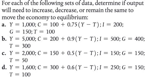 Solved For Each Of The Following Sets Of Data Determine If Chegg