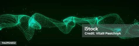 디지털 동적 입자 파동 흐름 물결 모양의 진폭 사운드 미래 음악 기술 개념입니다 3d 렌더링 3차원 형태에 대한 스톡 사진 및 기타 이미지 Istock