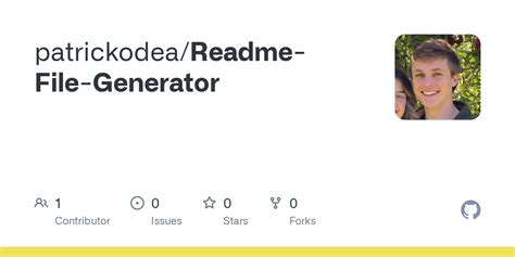 Github Patrickodeareadme File Generator Github Patrickodeareadme File Generator