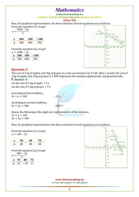 NCERT Solutions For Class 10 Maths Chapter 3 Exercise 3 1 In PDF
