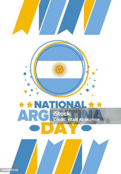 아르헨티나 국경일 즐거운 휴일 보내세요 독립과 자유의 날 매년 축하합니다 아르헨티나 국기 애국적인 아르헨티나 디자인 포스터 카드 배너 템플릿 배경 벡터 그림 5월에 대한