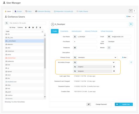 Multiple Groups And AD And LDAP Account Reports Cerberus FTP Server