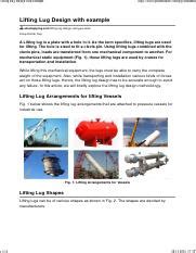 Designing Lifting Lugs Methodology Examples Course Hero