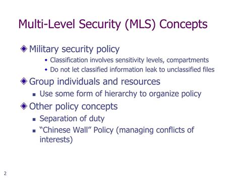 Ppt Multi Level Security Mls Concepts Powerpoint Presentation Free Download Id6360683