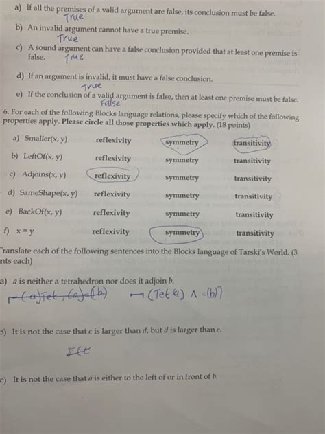 Solved A If All The Premises Of A Valid Argument Are False