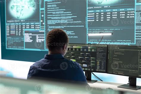 Cyber Investigation Team Working In A Governmental Hacking Room Working On Computer Security