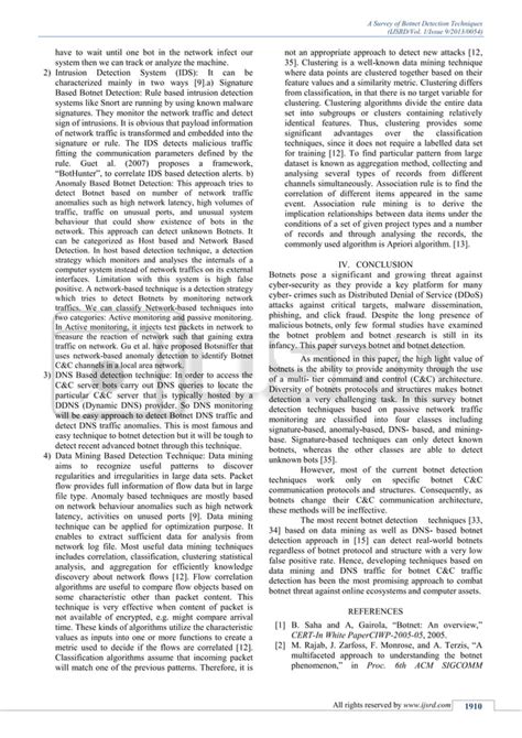 a survey of botnet detection techniques pdf