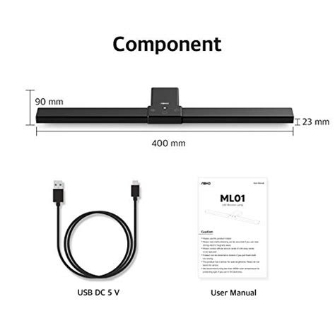 Abko Led Monitor Lamp E Reading Light Usb Powered Task Laptop Screenbar No Glare Home Office