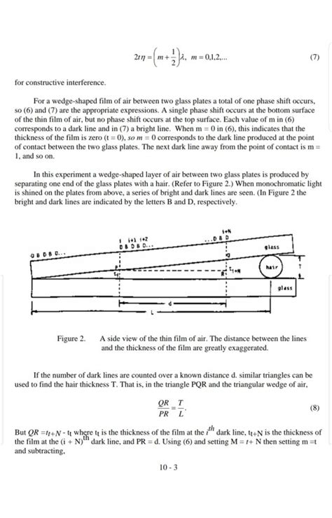 Solved Experiment 10 Thin Film Interference Light From A
