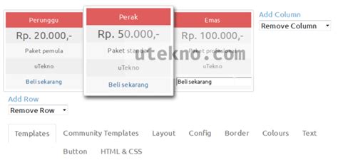 Cara Membuat Tabel Harga HTML Dan CSS Dengan Coveloping Utekno