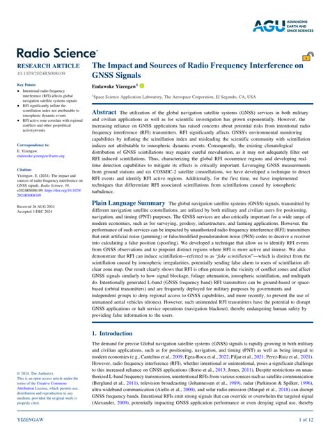 Pdf The Impact And Sources Of Radio Frequency Interference On Gnss Signals