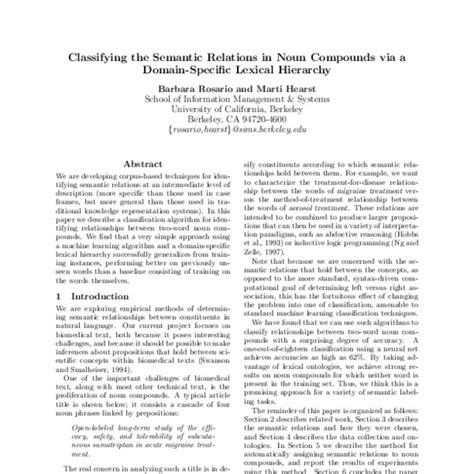 Classifying The Semantic Relations In Noun Compounds Via A Domain