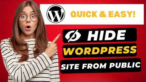 How To Hide Wordpress Site From Public 🔥 Fast And Easy Youtube