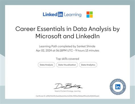 Learned Data Analysis Skills From Robin Hunts Course Sanket Shinde