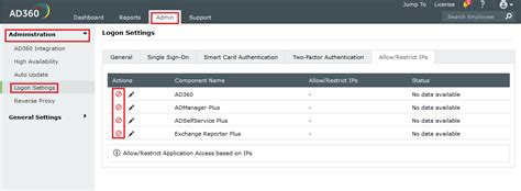 Allow Restrict IP Addresses AD360 Help