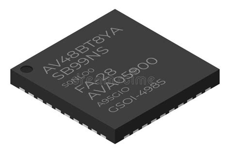 Microchip Computer Electronic Component Microchip Icon Isometric