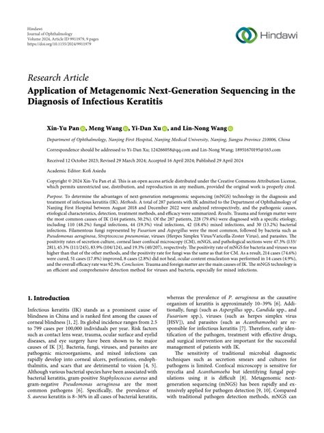 Pdf Application Of Metagenomic Next Generation Sequencing In The