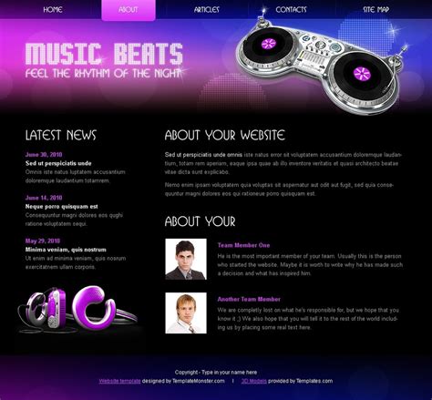 Free Html5css3 Template Music
