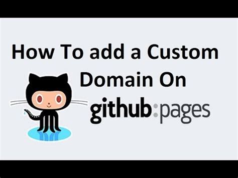 How To Add A Custom Domain On Github Pages YouTube