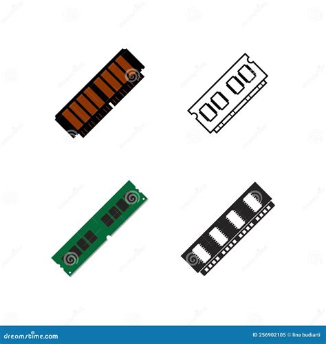 Computer Ram Icon Stock Vector Illustration Of Circuit 256902105