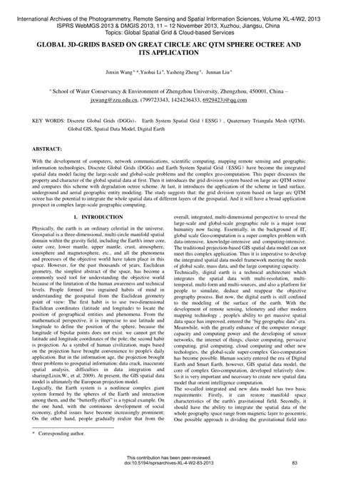 pdf global 3d grids based on great circle arc qtm sphere octree and its application