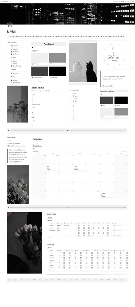 Black And White Notion Template Printable Calendars At A Glance