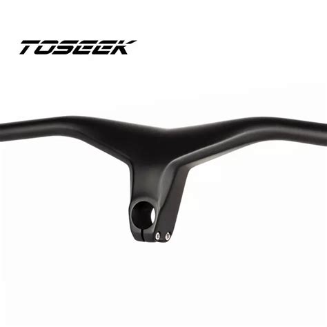 매트 카본 파이버 자전거 산악 핸들 바 자전거 Mtb 통합 핸들 바 라이저 17 도 각도 스템 708090100mm