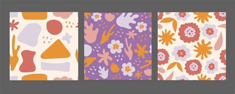 Minimal Abstract Shapes Seamless Pattern Set 21495127 Vector Art At