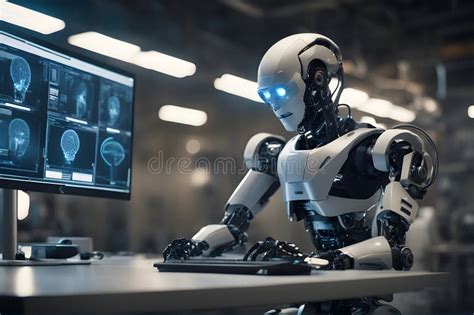 in a research laboratory a robot created by artificial intelligence