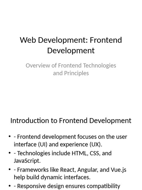 Web Development Frontend Unit 61 Pdf