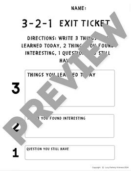 Exit Ticket By Lucy In The Lights TPT