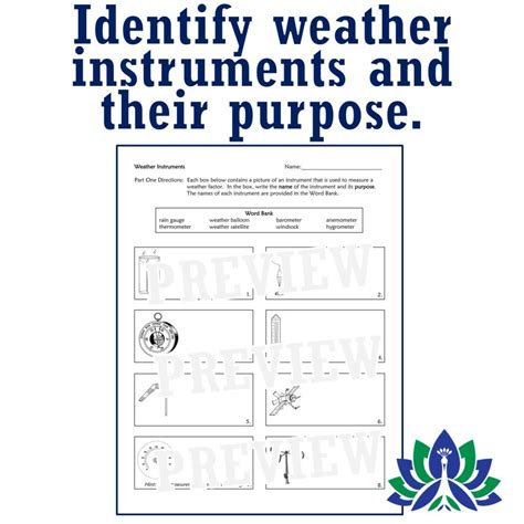 Weather Tools And Instruments Worksheet Flying Colors Science