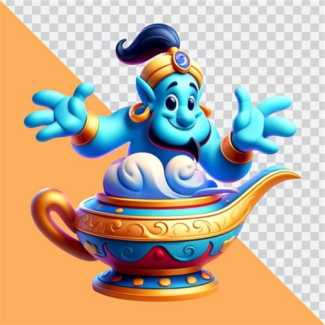 3d Illustration Of A Genie Coming Out Of A Magic Lamp Premium Ai