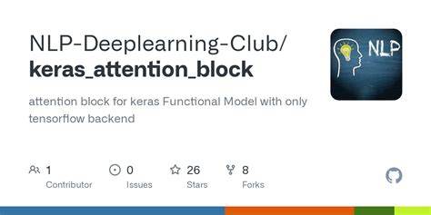 Github Nlp Deeplearning Clubkerasattentionblock Attention Block For Keras Functional Model