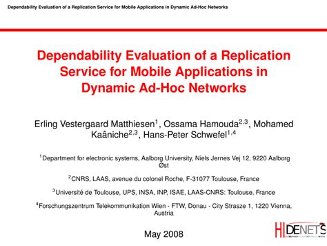 pdf dependability evaluation of a replication service for mobile