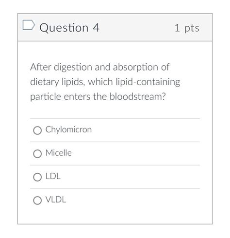 Solved Question Pts After Digestion And Absorption Of Chegg