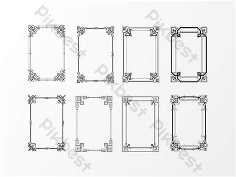 벡터 사각형 테두리 디자인 요소 일러스트 Png Ai 무료 다운로드 Pikbest